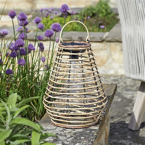 Solar Maris Rattan Style Lantern Outdoor Garden Lighting Festive Lights