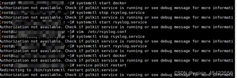 【问题记录】authorization not available check if polkit service is running or see debug message for