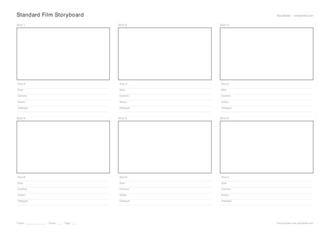 Free Storyboard And Shot List Templates — Printable Pdfs Storybirdie