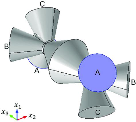 Color Online Geometry For The Comsol Model Of The Tetrahedral Unit
