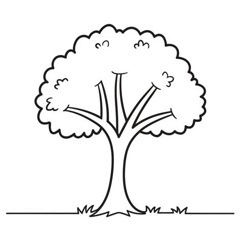 Einfache Baum Bild Zum Ausmalen Kostenlos Malvorlagen Und
