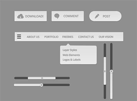 Minimal Flat Web Ui Elements Kit Welovesolo