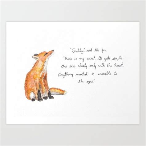 The Little Prince The Fox Quote Art Print By Josh Leider Design