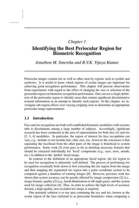 Pdf Identifying The Best Periocular Region For Biometric Recognition