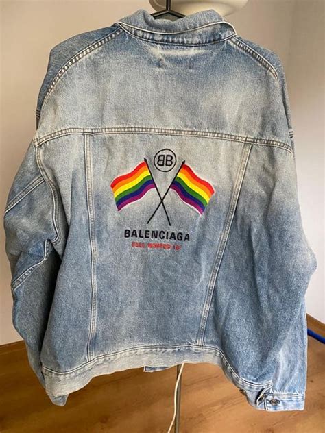 Balenciaga Lgbtq Flags Denim Jacket Balenciaga Grailed