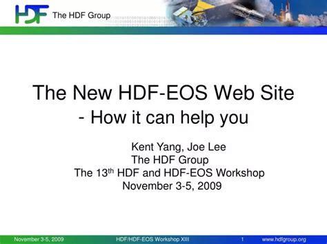 Ppt The New Hdf Eos Web Site How It Can Help You Powerpoint Presentation Id5133195