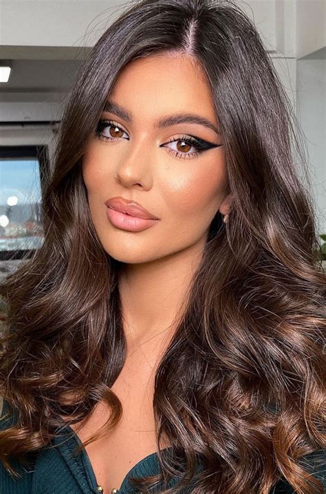 58 Stunning Makeup Ideas For Every Occasion Glam Brunette Nude Lips