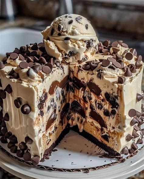 Chocolate Chip Cookie Dough Ice Cream Cake Yummy Comfort Food Food