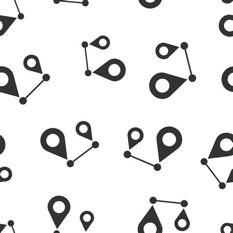Distance Pin Icon Seamless Pattern Background Gps Navigation Vector Illustration On White
