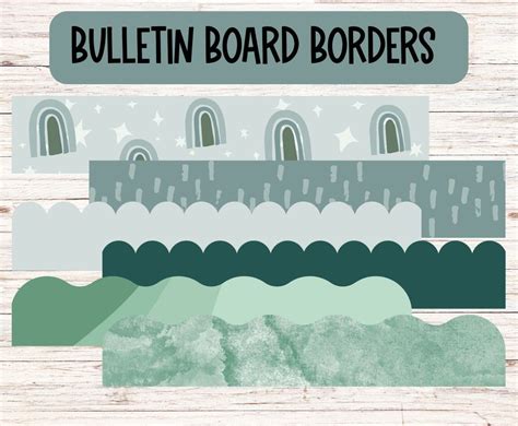 Classroom Bulletin Borders Kit Calming Green Neutral Etsy Artofit