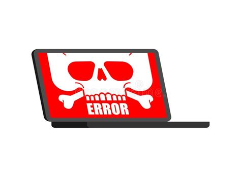 Virus On Pc Skull And Error Computer Is Infected With Virus Stock Illustration Illustration