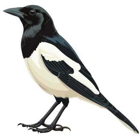 Premium Photo Black And White Magpie Bird Illustration