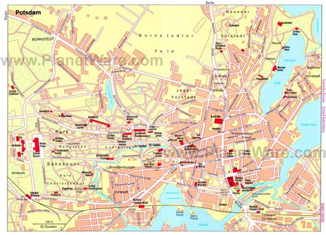 Top Tourist Attraction And Places Map Of Potsdam Germany Tourist