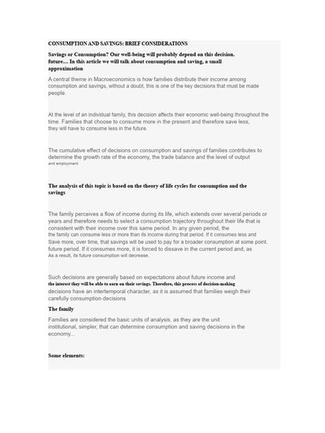 Consumption And Savings Macroeconomics Pdf Consumption Economics