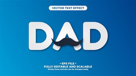 Premium Vector Dad Minimalist 3d Editable Text Effect