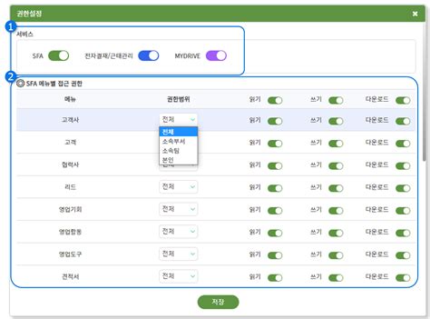 아이웍스 Aiworks 시작하기 사용자별 서비스 권한 설정