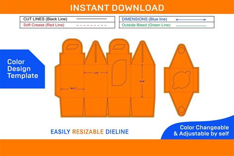 Cupcake Box With Insert Display And Handle Dieline Template And 3d Box