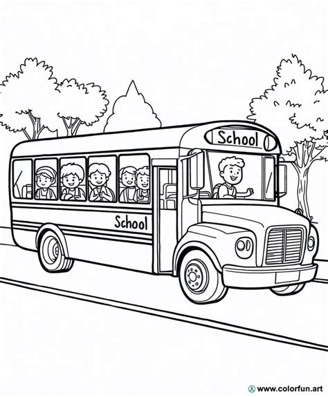 Coloriage Du Bus Scolaire Pour La Rentrée Des Classes à Télécharger Ou