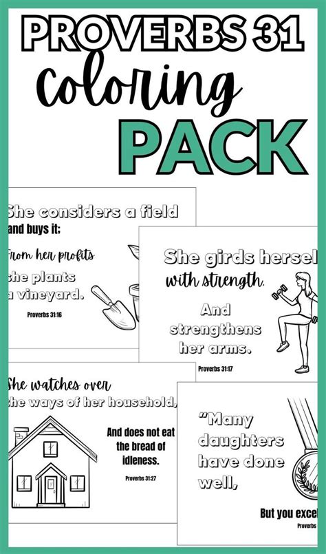 Proverbs 31 Coloring Pages Free Printable Pack Thanksgiving Sunday School Lesson Homeschool