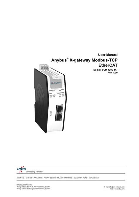 PDF User Manual Anybus X Gateway Modbus TCP Control Sdindustrial Mx Especificaciones X