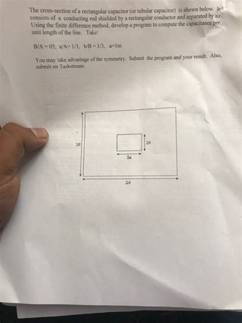 Solved The Cross Section Of A Rectangular Capacitor Or