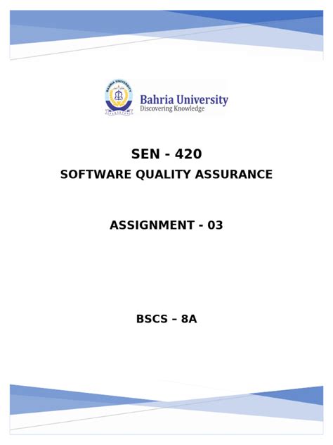 Sqa Assignment 3 Pdf