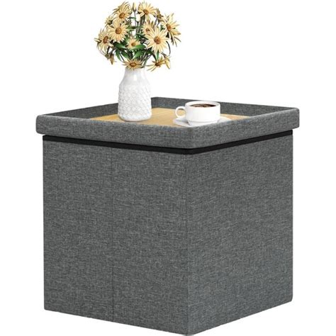 Storage Ottoman With Tray Small Ottomans Cue Folding Coffee Tale Foot