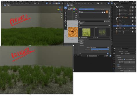 add on graswald add on render has less particles than preview