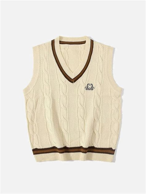 Talishko Vintage Preppy Style Knit Sweater Vest Khaki M Classic