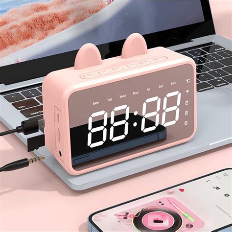 Inscrazy Bluetooth Speaker With Clock Portable Speaker With Digital