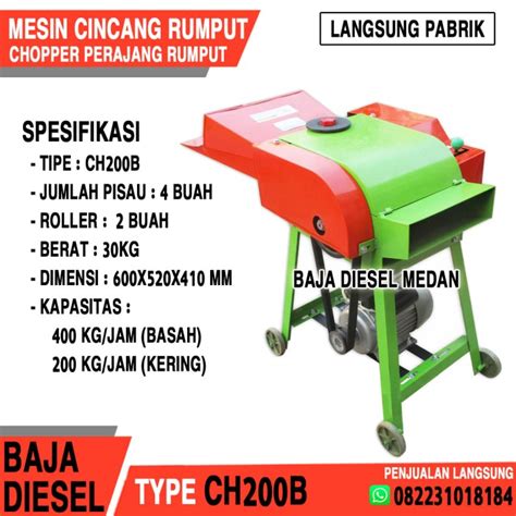 Jual Mesin Cincang Rumput Grass Chooper Mesin Perajang Rumput