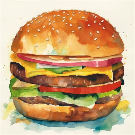 Watercolor Burger Design Images Free Download On Freepik