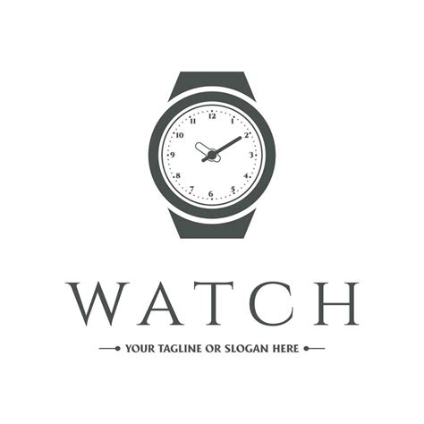 Vintage Retro Luxury Classic Watch Icon Illustration Logo Design