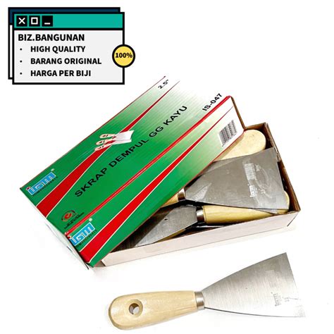 Kapi Gagang Kayu Igm Baja Asli Pisau Dempul Kape Scrapper Lazada Indonesia