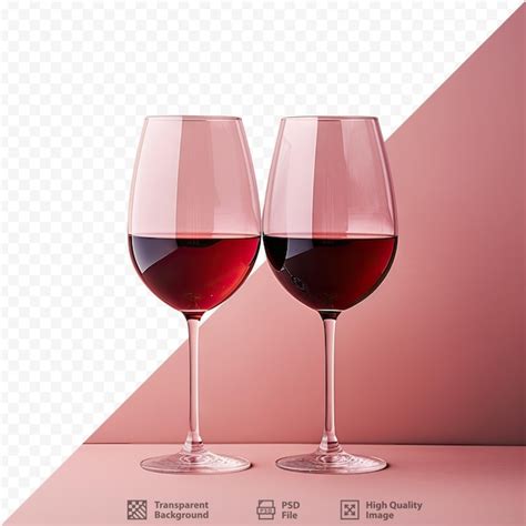 Two Glasses Of Wine Are On A Table With A Pink Background Premium Ai