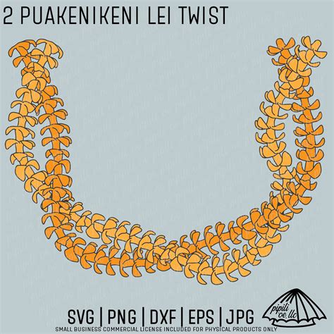 2 Puakenikeni Lei Twist Svg Puakenikeni Lei Svg Hawaiian Lei Svg