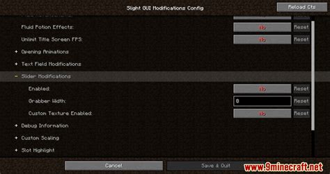 Slight Gui Modifications Mod 1192 1182 New Settings Mc Modnet