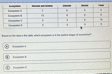 Ecosystem And Mosses And Lichens And Grasses And Shrubs And Trees Ecosystem A