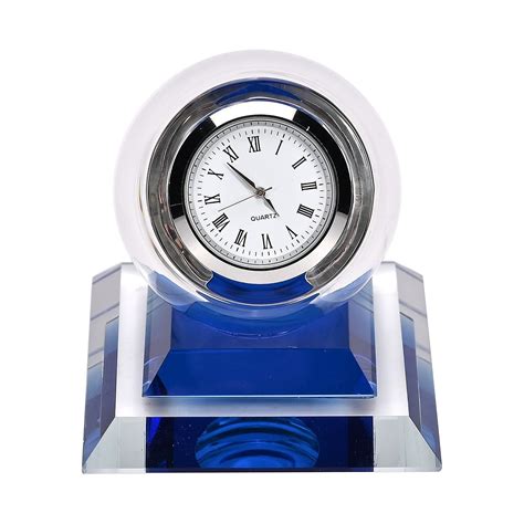 Spherical Glass Table Clock With Roman Numerals 1709311043 Tjc