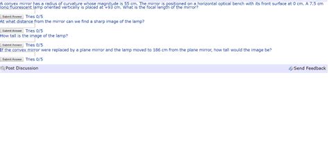 Solved A Convex Mirror Has A Radius Of Curvature Whose
