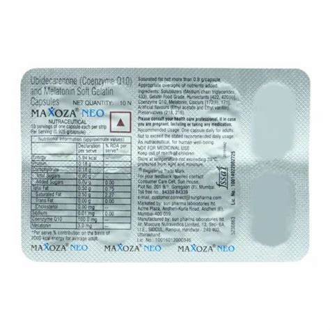 Maxoza Neo Capsule Pack Size 1 10 Tablets At Rs 900 Box In Nagpur