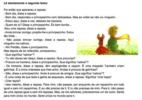 Falamos E Aprendemos Português O Principezinho E A Raposa Excerto