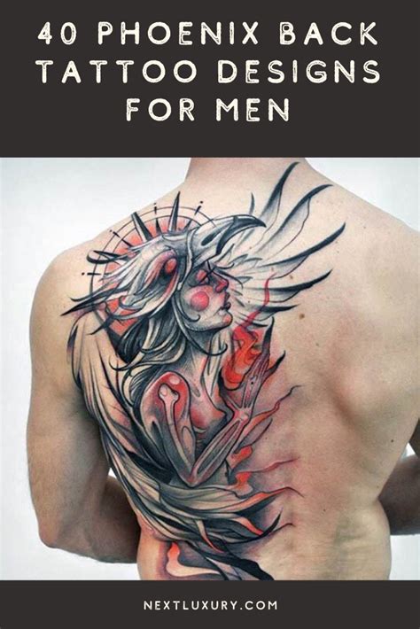 40 Phoenix Back Tattoo Designs For Men Flaming Bird Ideas Design Talk