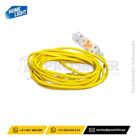 Extensión Amarilla 30 Metros 3 Tomas Home Light En Perú Prosinfer