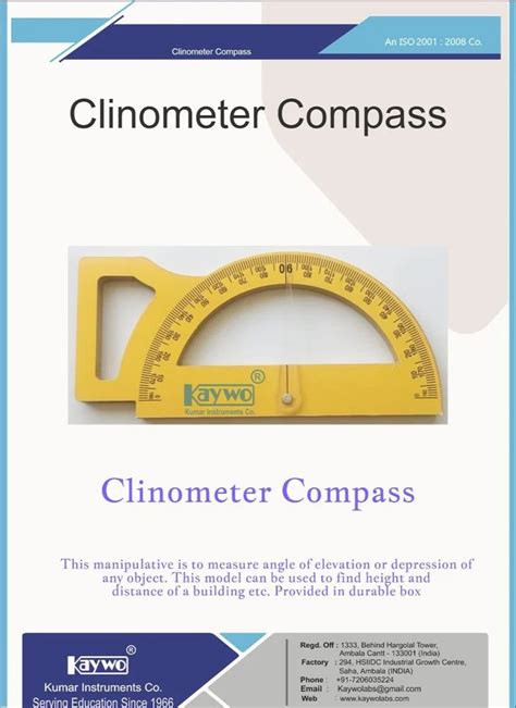 Mathematics Trigonometry Yellow Kaywo Clinometer Compass