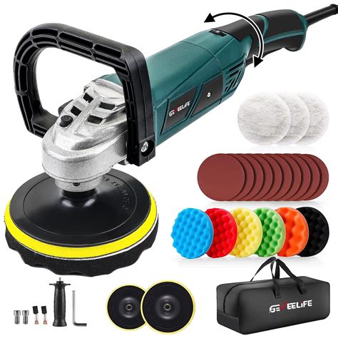 Geveelife Buffer Polisher 1600w 7 Variable Speed 1000 3300 Rpm Car