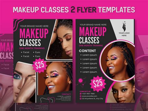Makeup Classes Flyer Makeup Flyer Beauty Flyer Diy Flyer Template Design Make Up Flyer