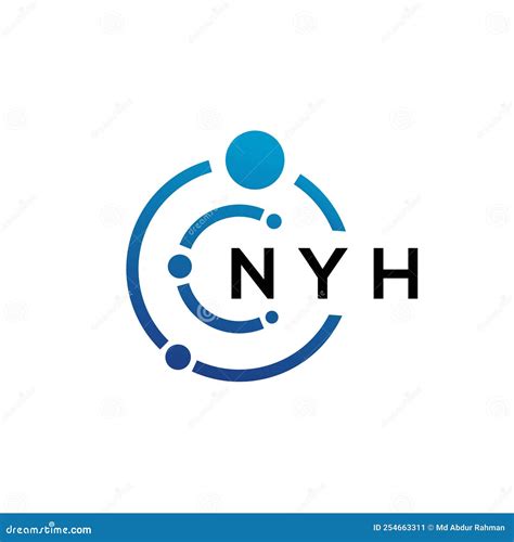 Nyh Letter Technology Logo Design On White Background Nyh Creative