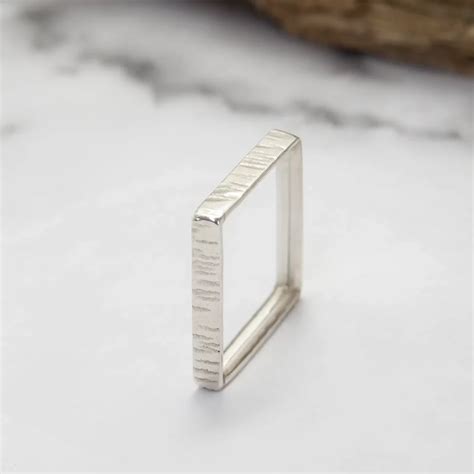 Textured Square Ring Genna Delaney Jewellery Artist