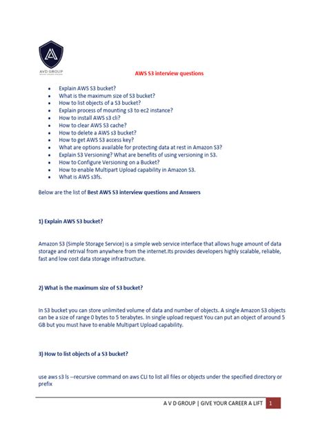 Aws S3 Interview Questions Pdf Apache Hadoop Amazon Web Services